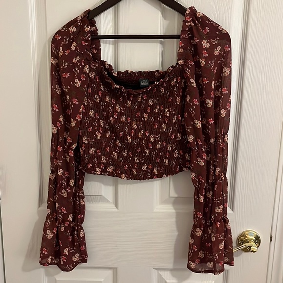 wild fable | Tops | Wild Fable Crop Blouse Top W Billowing Sheer Pedant ...